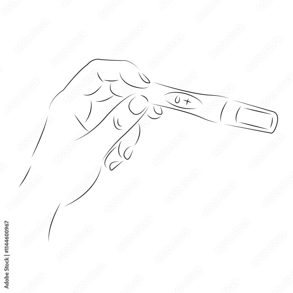 One continuous single drawing line art flat doodle pregnancy, test ...