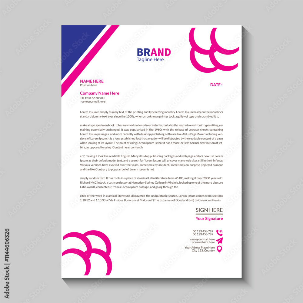 Spa beauty salon letterhead template and project letterhead template ...