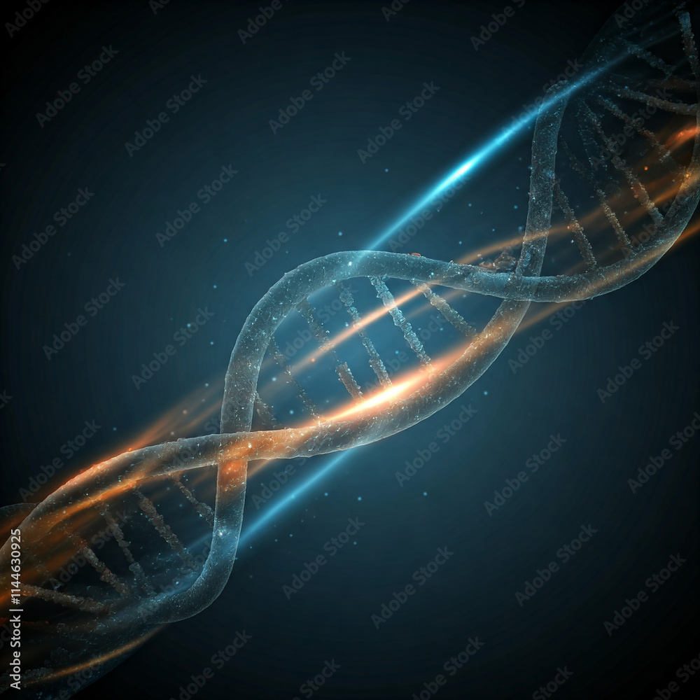 Science template, wallpaper or banner with a DNA and RNA molecules ...