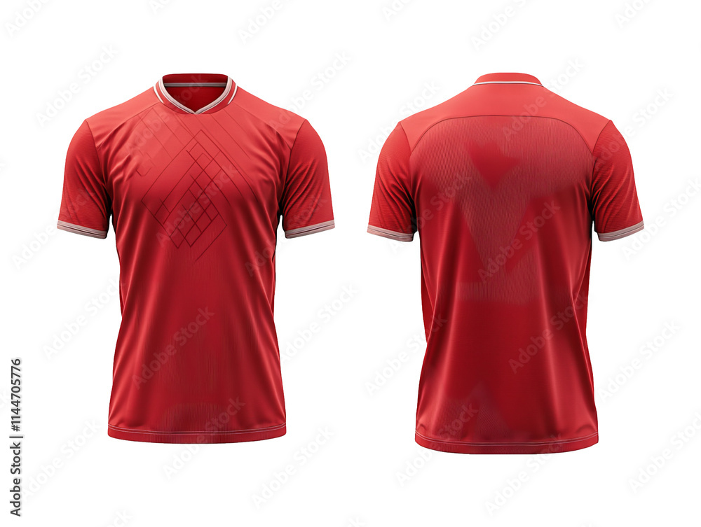Red Sports Jersey Front and Back View on Transparent Background Stock ...