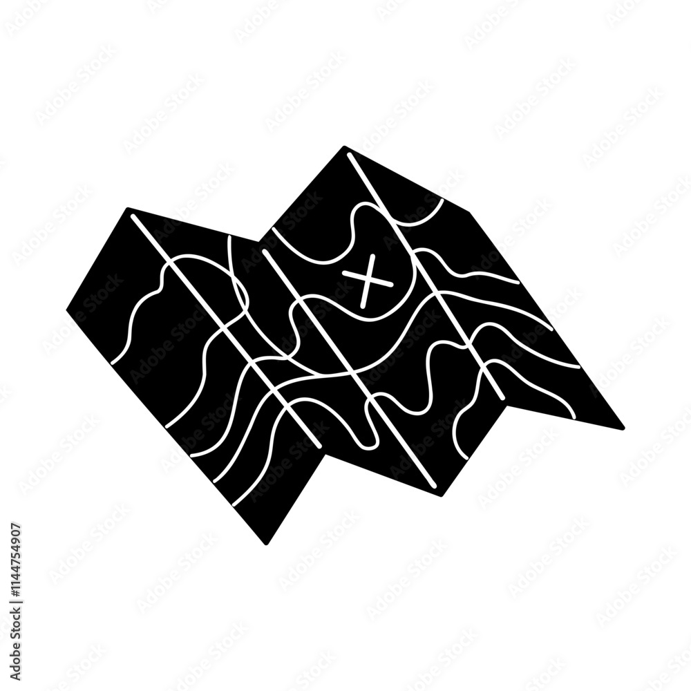 One map in black and white colors. Clip art for your projects. Stock ...