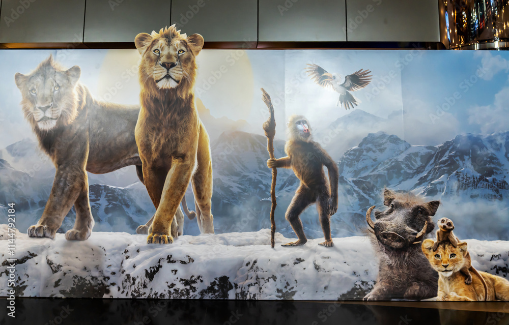 BANGKOK, THAILAND, 19 Dec 2024 - A beautiful standee of a movie called ...