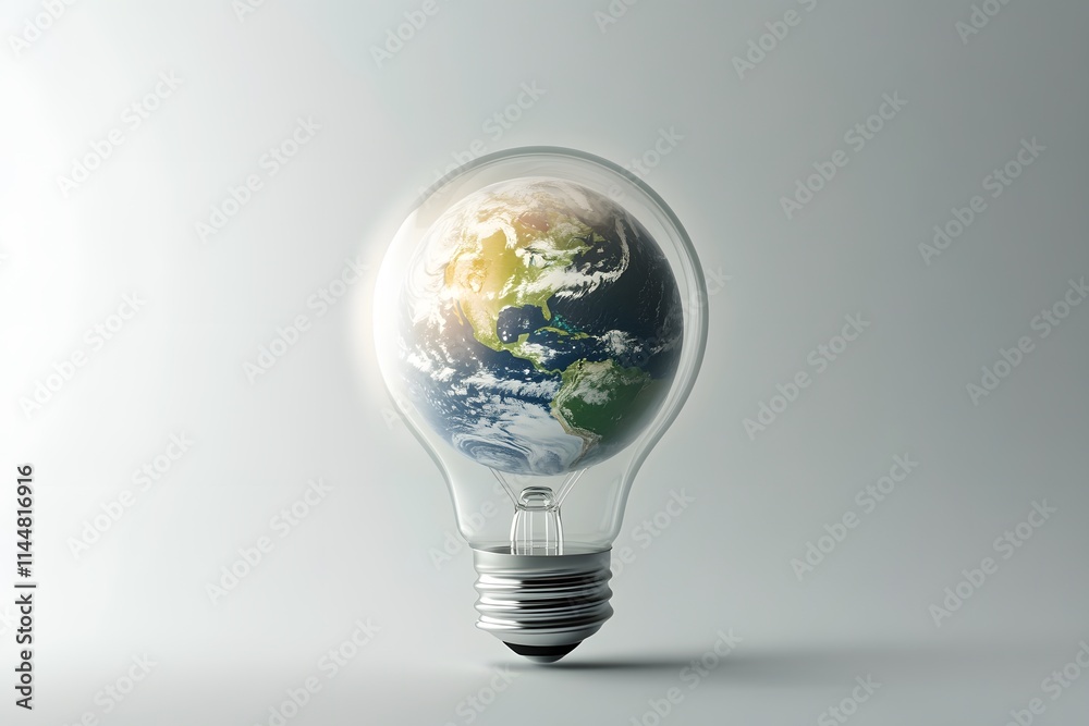 Realistic 3D Illustration Of Earth Inside A Water Droplet, Highlighting ...