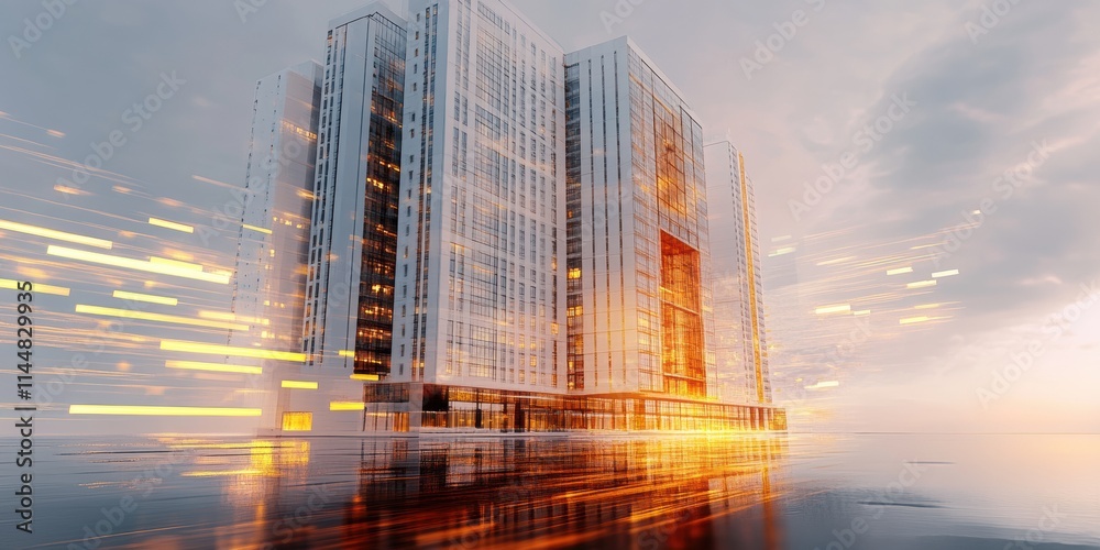 buildingFuturistic architecture, high-tech buildings with glass and ...