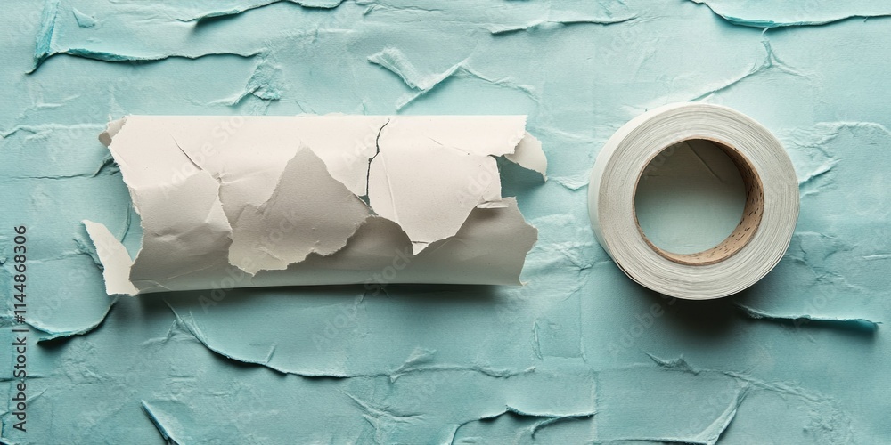 Roll of Scotch Tape and Damaged Paper with Textures for DIY Projects ...