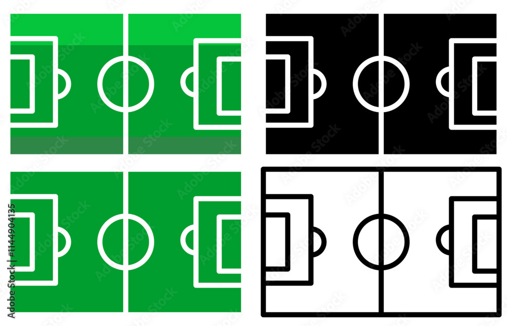 football field icon, simple flat style, illustration, logo sign symbol ...