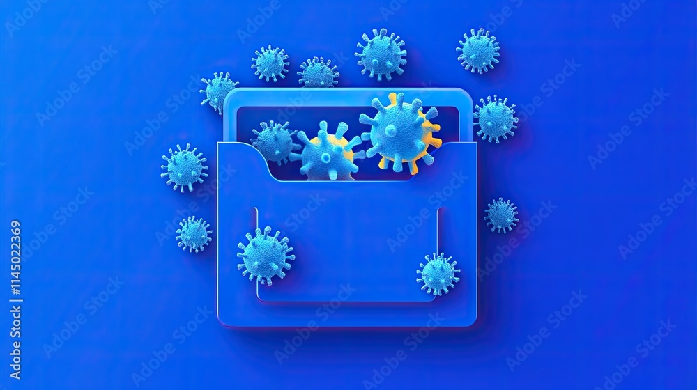 Document Folder Icon with Computer Viruses. . Stock Illustration ...