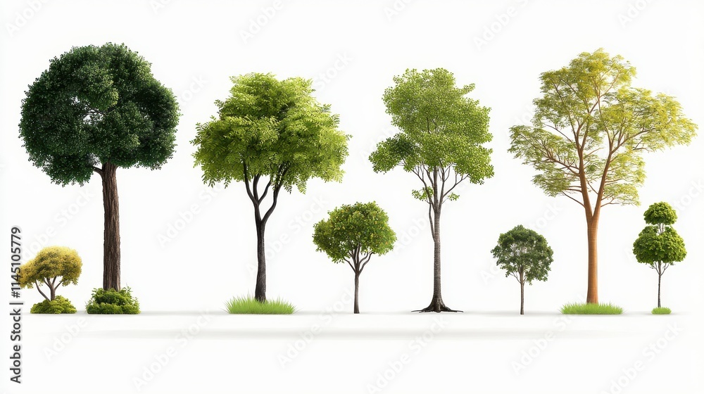 Exploring diverse tropical tree species arranged in two rows a visual ...