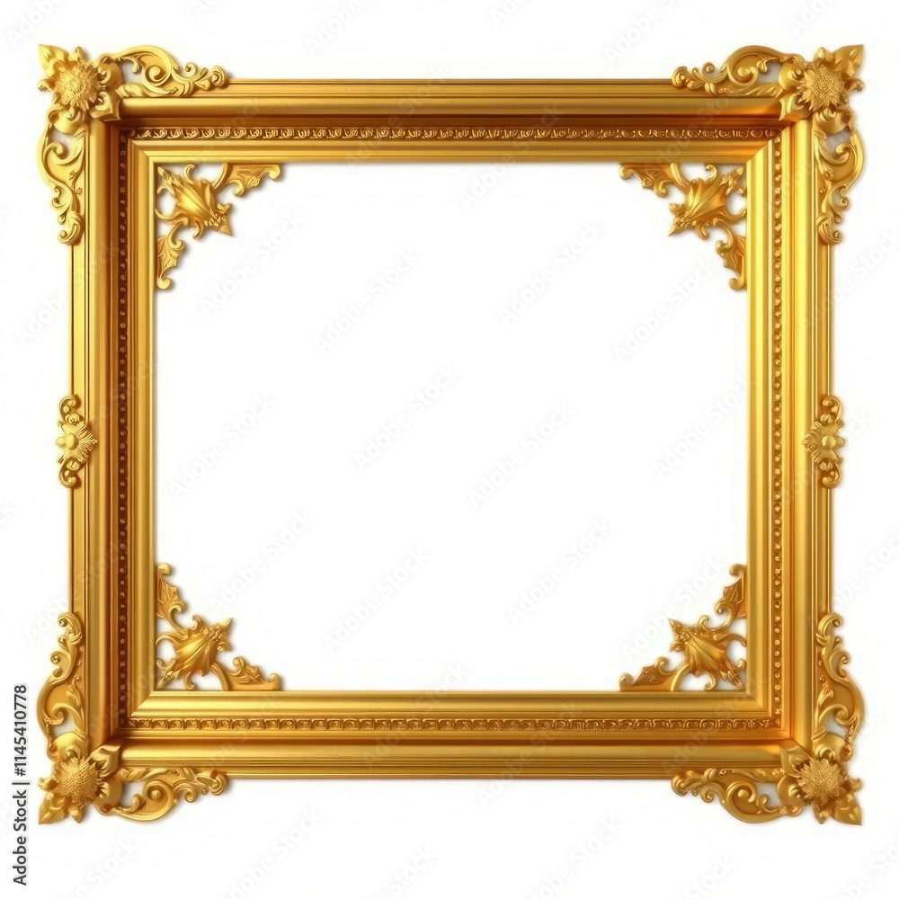 Gold ancient picture frame vertical size png frame isolated frame ...