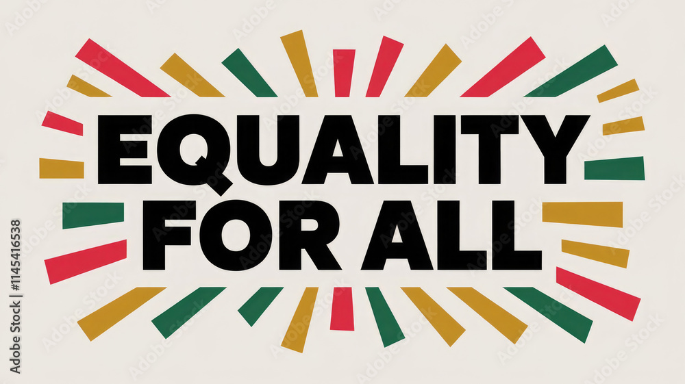 Foto de Stock EQUALITY FOR ALL.Bold and colorful graphic design ...