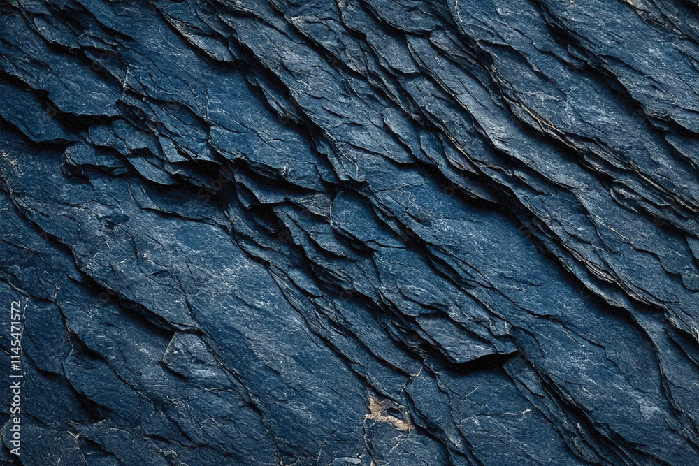 GenerDark blue slate rock texture background with rough, cracked layers ...