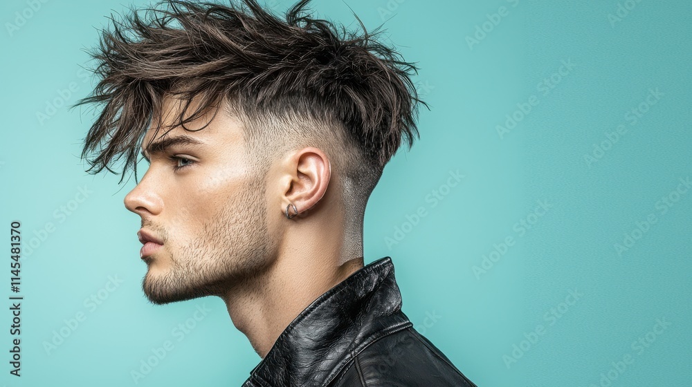 Foto de Stock Transform your look modern mullet hairstyle with clean ...