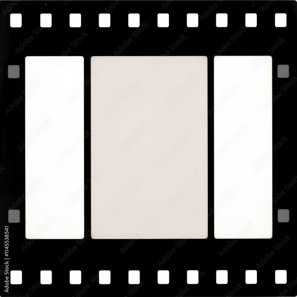 Vintage black film strip silhouette isolated with cut out background ...