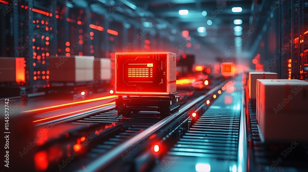 Futuristic dropshipping fulfillment process featuring holographic ...