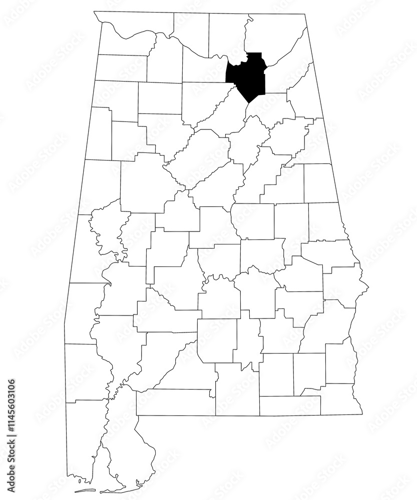 Ilustración de Stock Map of Marshall County in Alabama state on white ...