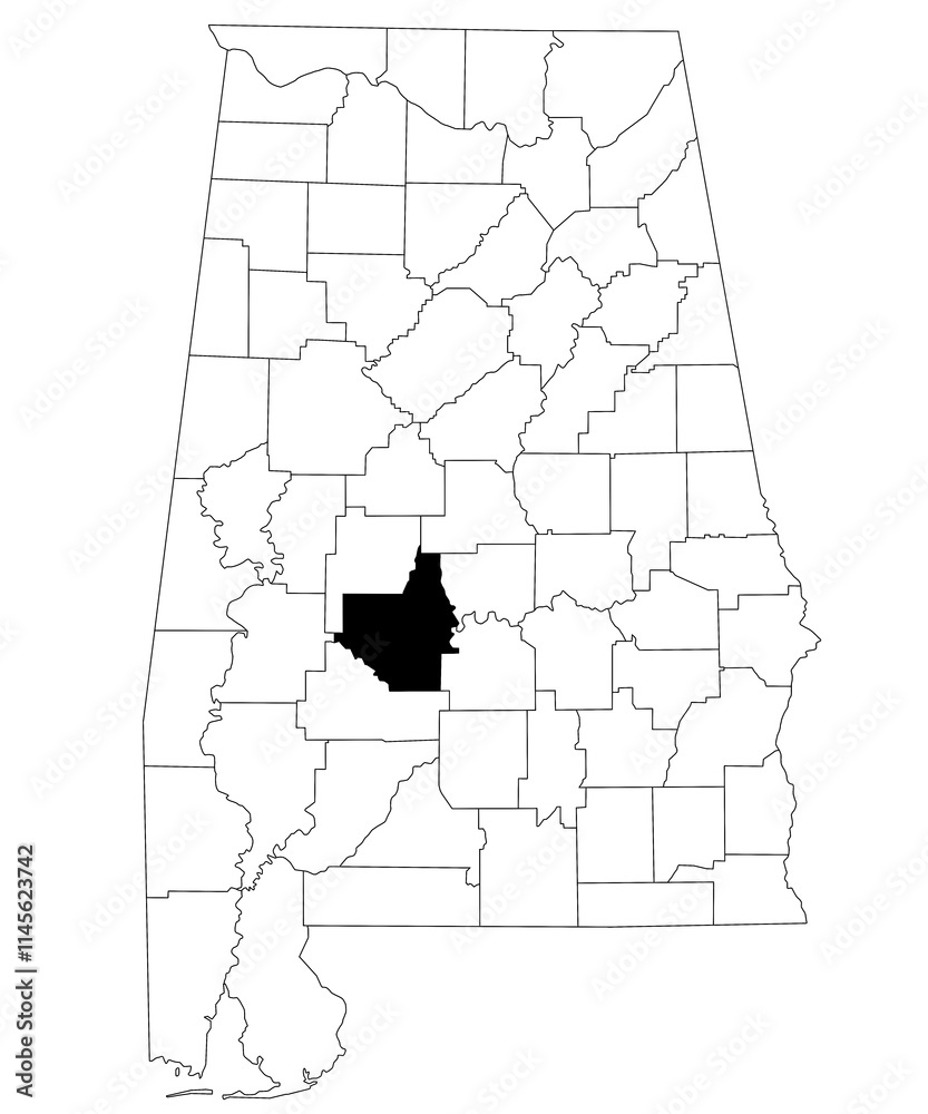 Stock-Illustration „Map of Dallas County in Alabama state on white ...