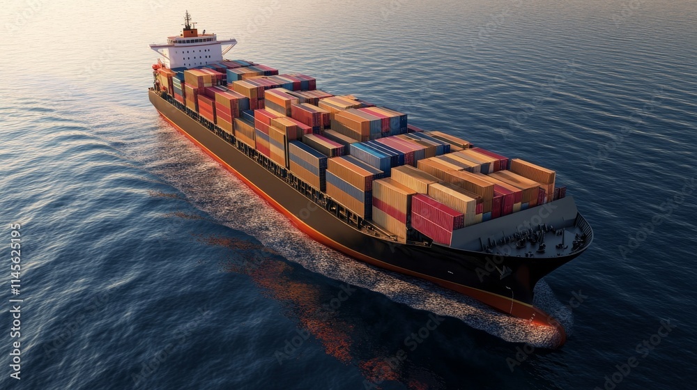 AI Cargo ship technology. Global Logistics international delivery ...