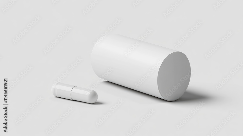 Matte aluminum tube and capsule mockup for effervescent tablets and ...