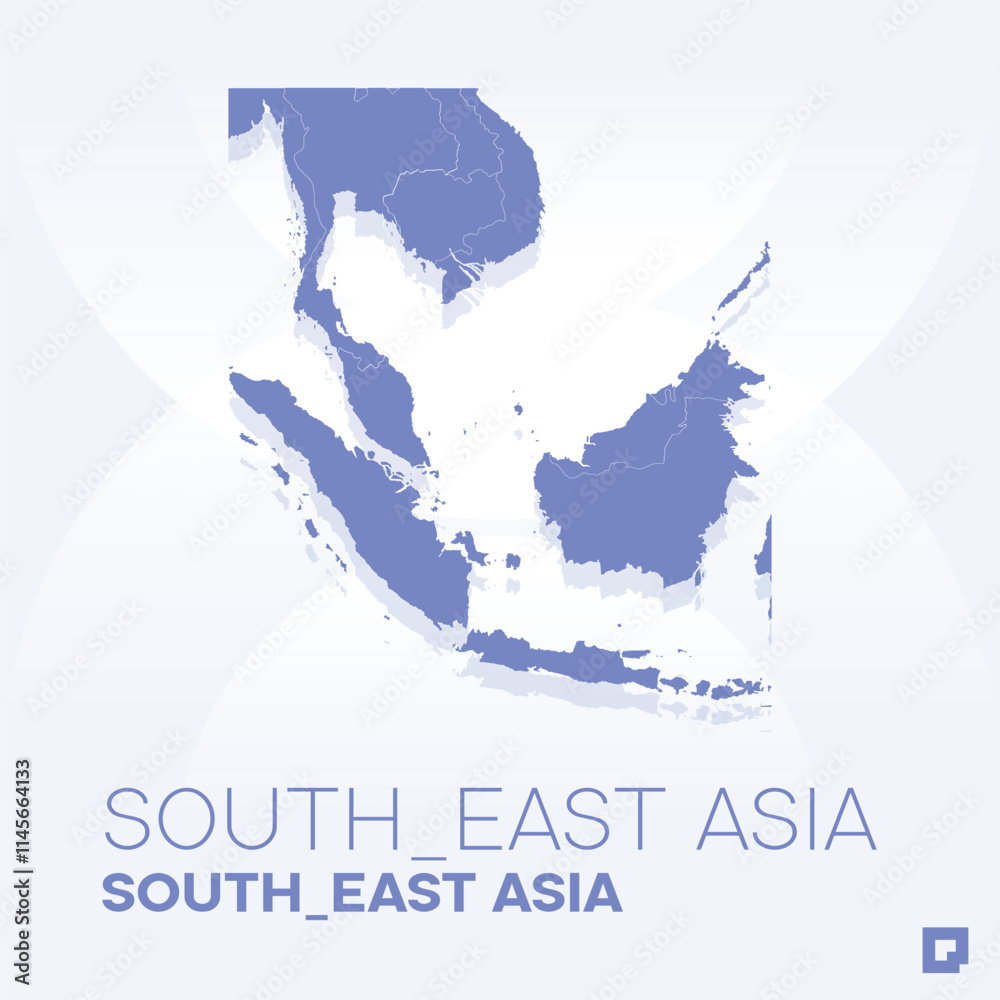 Стоковое векторное изображение «South East Asia vector map, Vector map ...