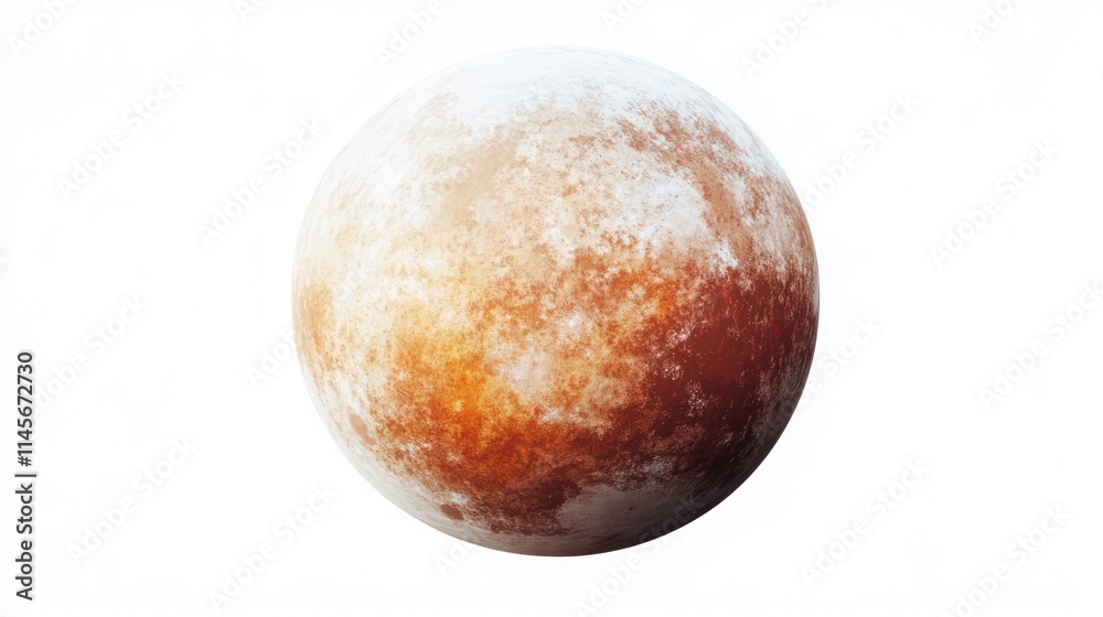 Planet Venus depicted in detail with a textured surface isolated on a ...