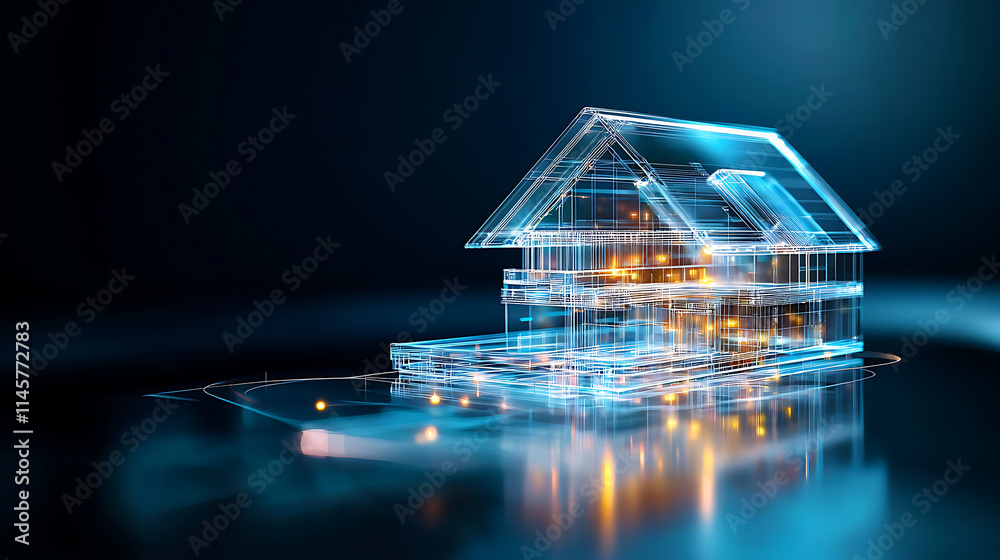 Futuristic house design virtual environment digital architecture 3d ...