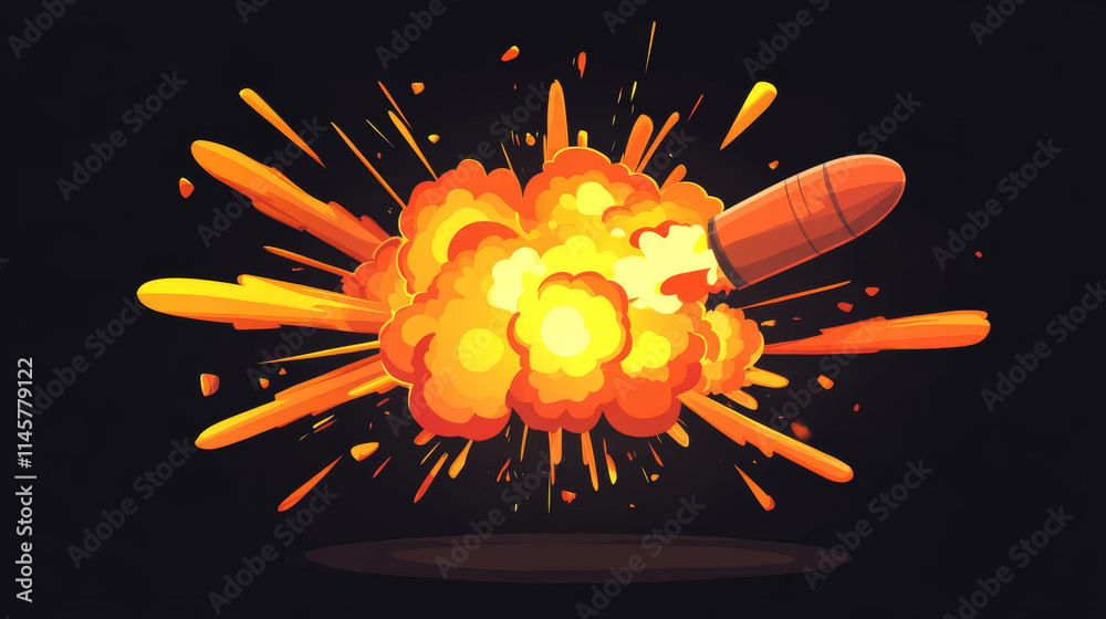 Animation sprite sheet of bomb explosion sequence. Vector 2d cartoon ...