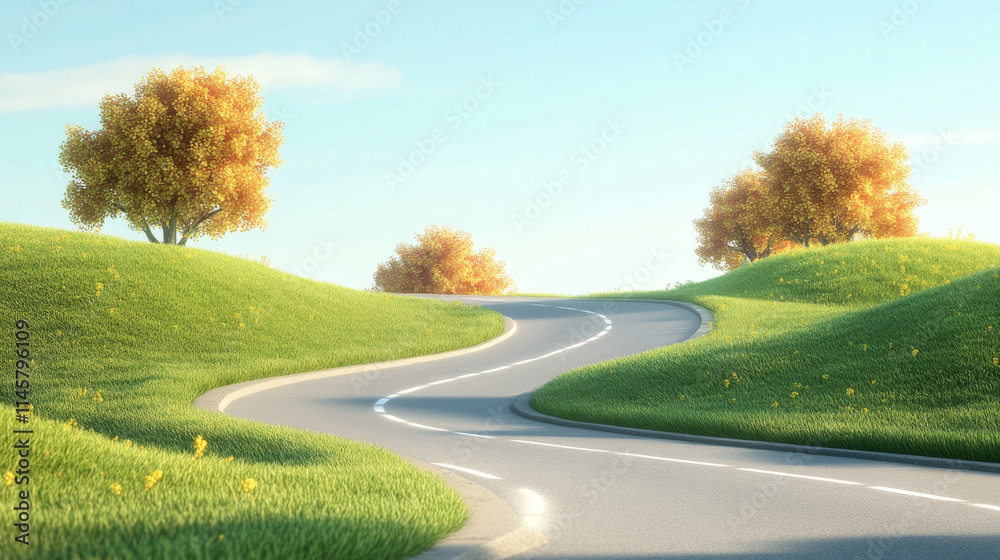 Road, winding and fork highway isolated on transparent background ...