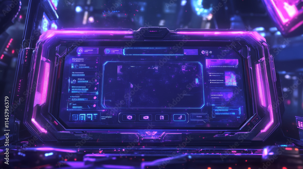 Space stream overlay, game twitch ui frame. Streaming screen, gamer ...