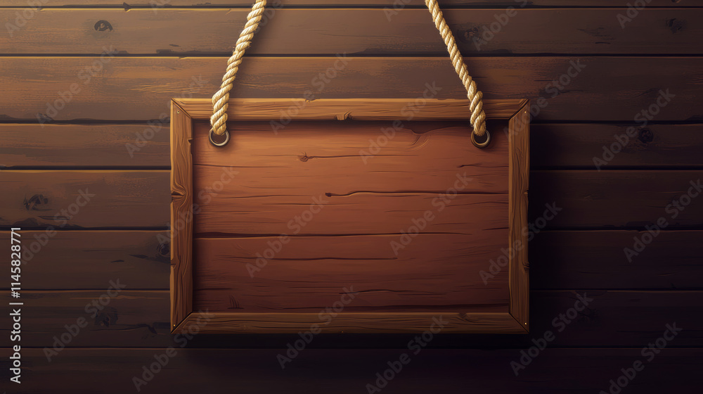 3d wood texture sign board. Wooden plank frame for saloon. Realistic ...