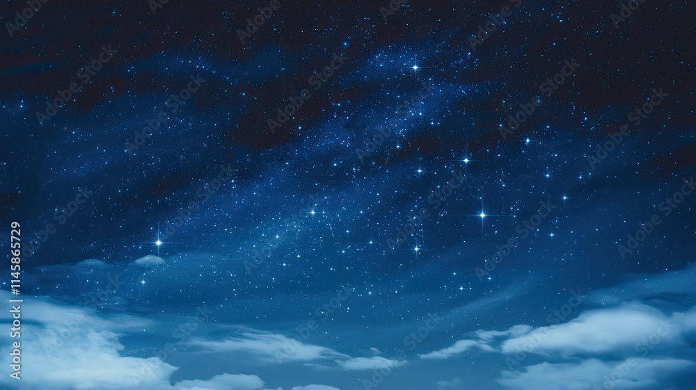 Vast Star-Studded Night Sky with Deep Blue Hue, Bright and Luminous ...