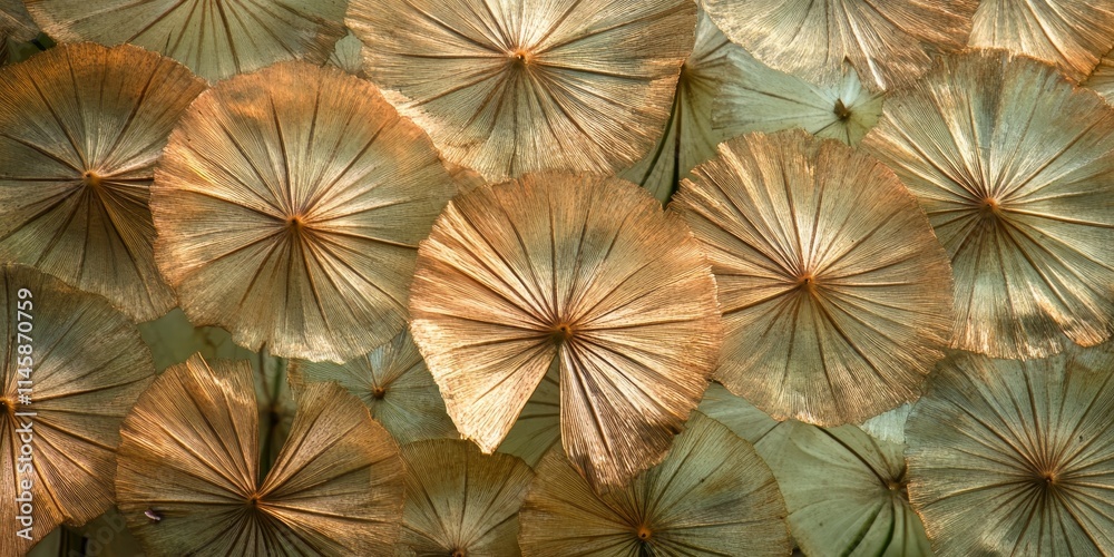Greenish brown clusters of papyrus flowers showcase their unique beauty ...