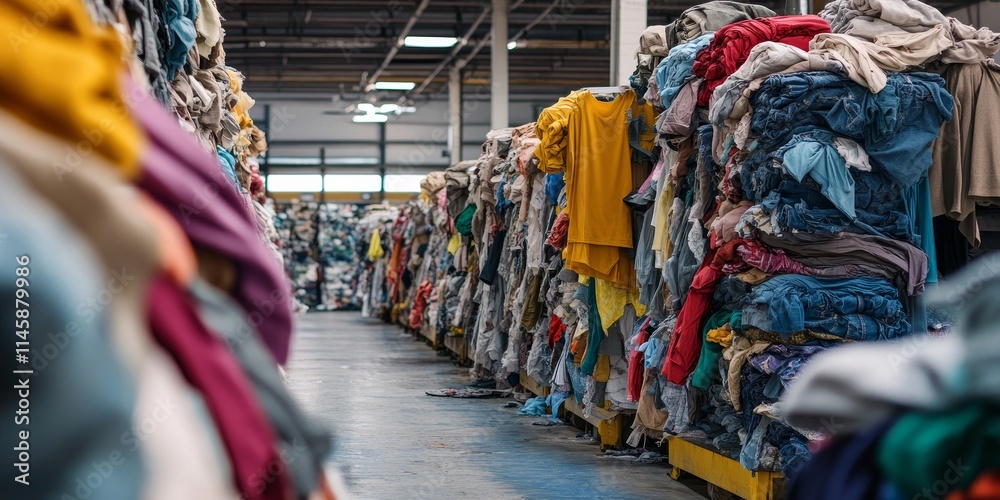 Stock-Foto „Impact of Fast Fashion on the Environment The production of ...