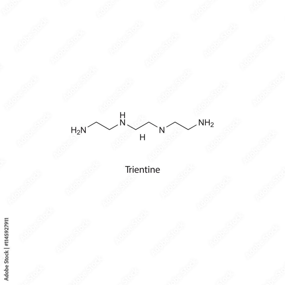 Image vectorielle Stock Trientine flat skeletal molecular structure ...