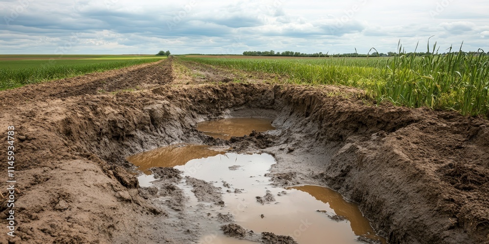 Damaged clay field tile drainage systems have resulted in large ...