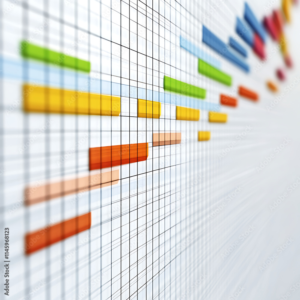 Colorful Gantt Chart Visualizing Project Timeline Stock Photo | Adobe Stock