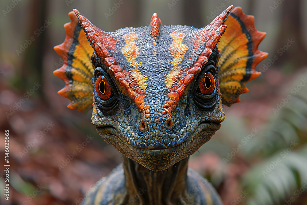Dilophosaurus Dinosaur realistic Photo Images Real details skin texture ...