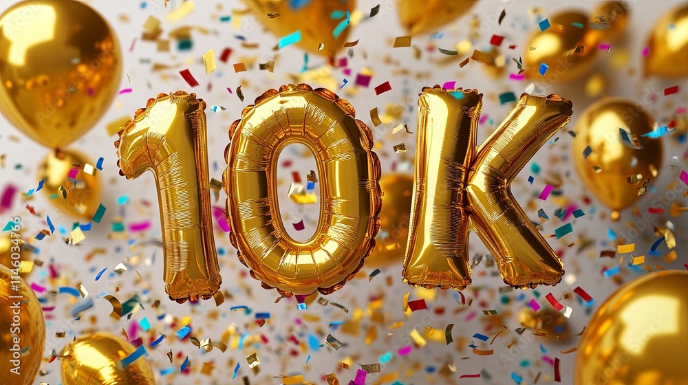 Стокова ілюстрація Celebrate hitting 10,000 subscribers with shiny gold ...