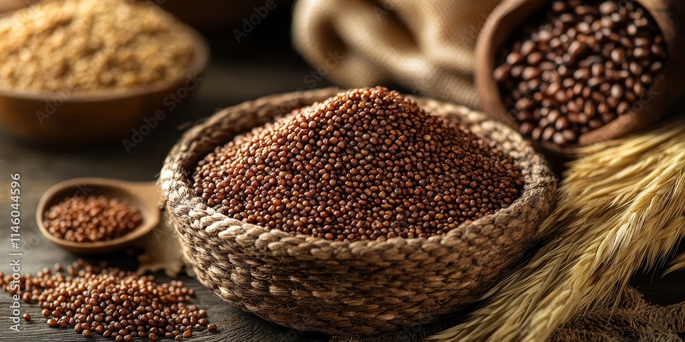 View of finger millet, a nutritious food option known for its health ...