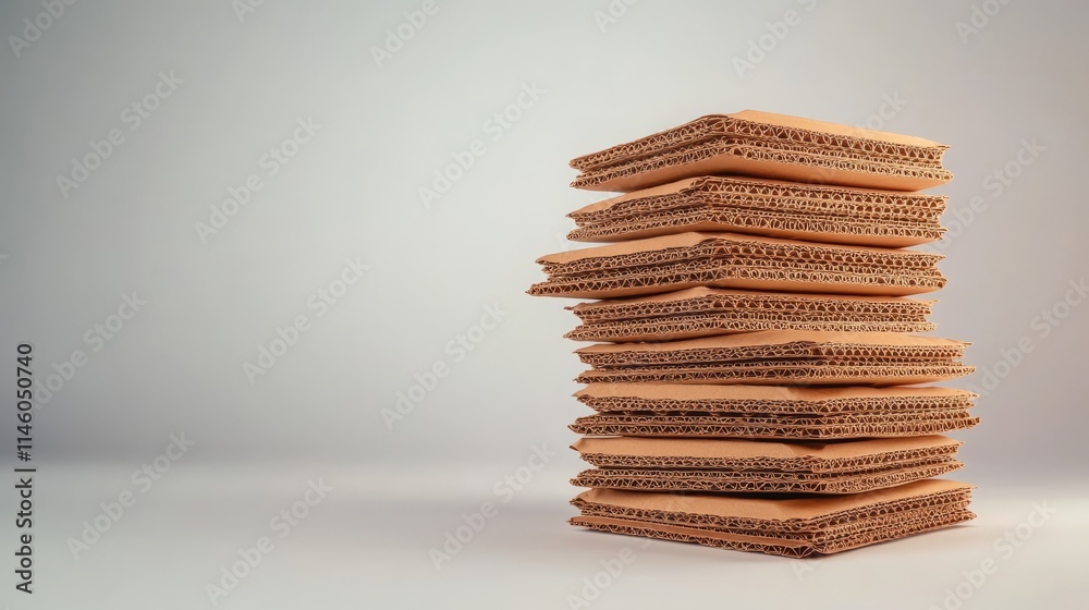 Stack of cardboard sheets, texture, utility and versatile applications ...
