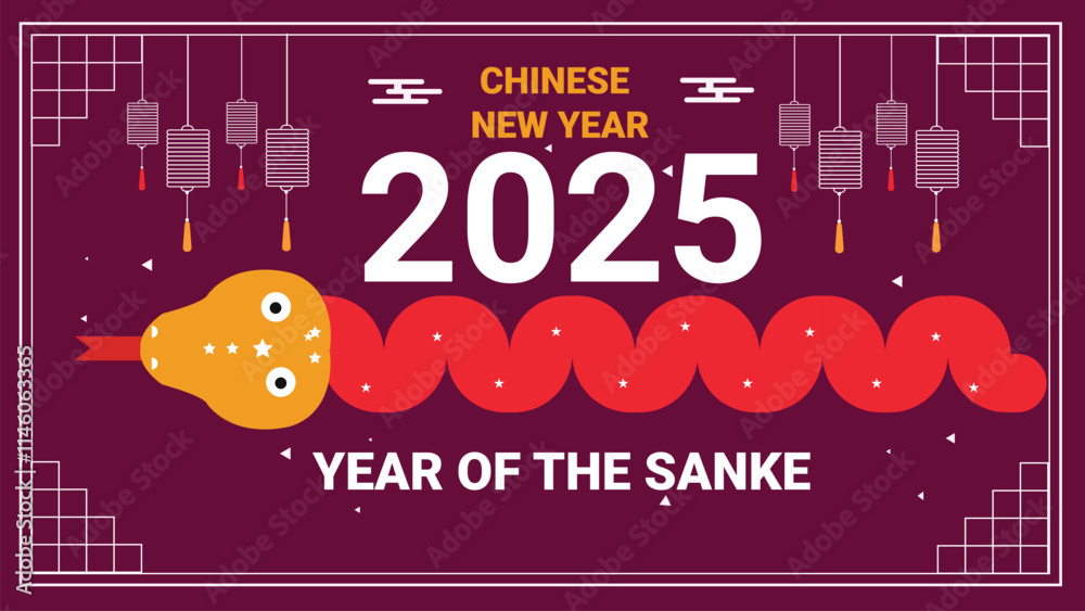 Chinese new year 2025 year of the Snake. 2025 Lunar new year ...