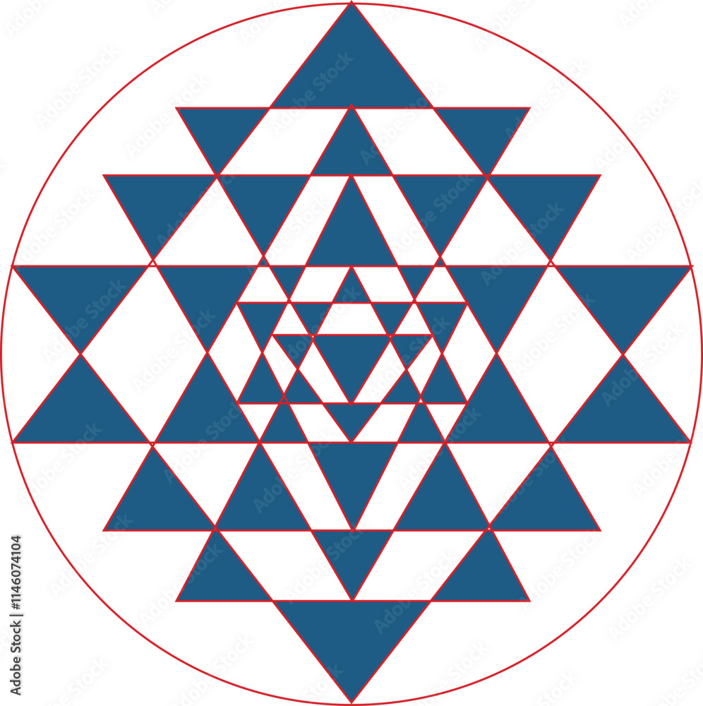 Sacred geometry and alchemy symbol Sri Yantra, Indian powerful symbol ...