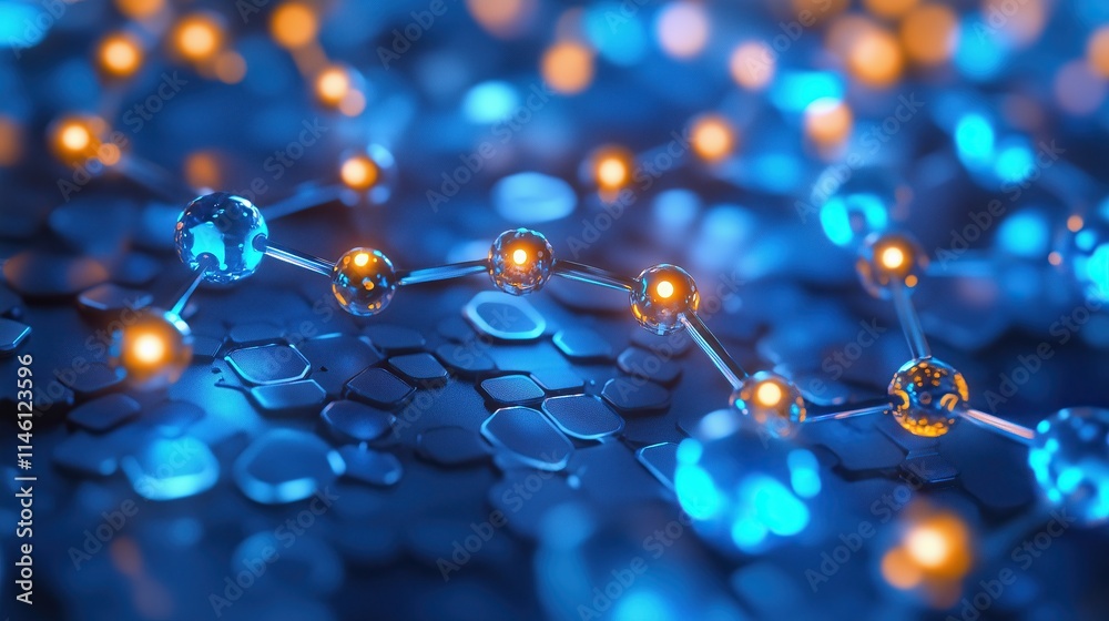 Nanoscale microscopic view of semiconductor fabrication, electron ...