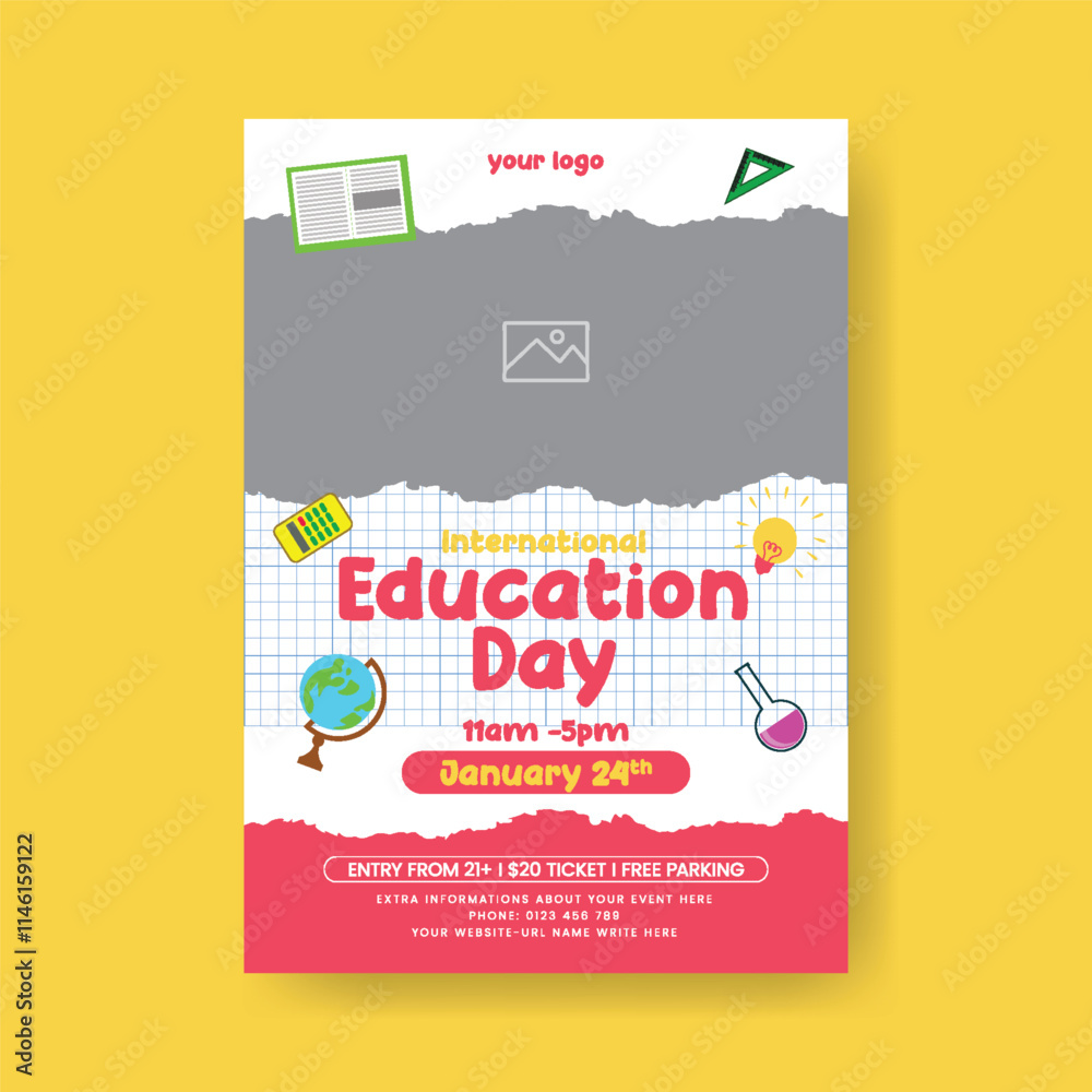 international day of education print flyer or poster template ...
