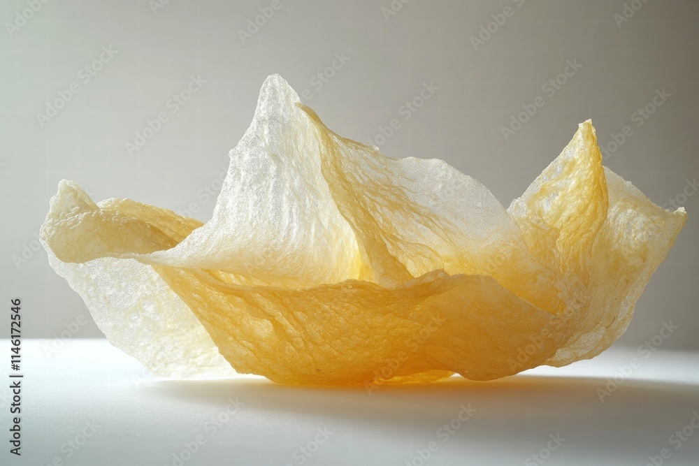 Ethereal and Translucent Waves of Delicate Yellow and White Paper ...