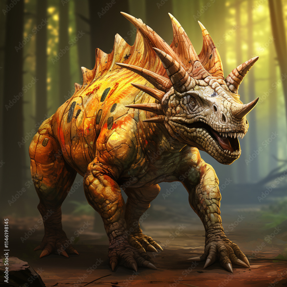 Torosaurus Dinosaur realistic Photo Images Real details skin texture ...