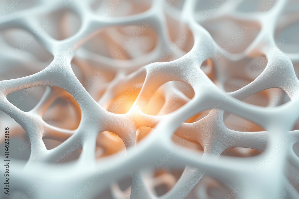 Microscopic Cellular Structure Network Trabecular Bone 3D Render ...