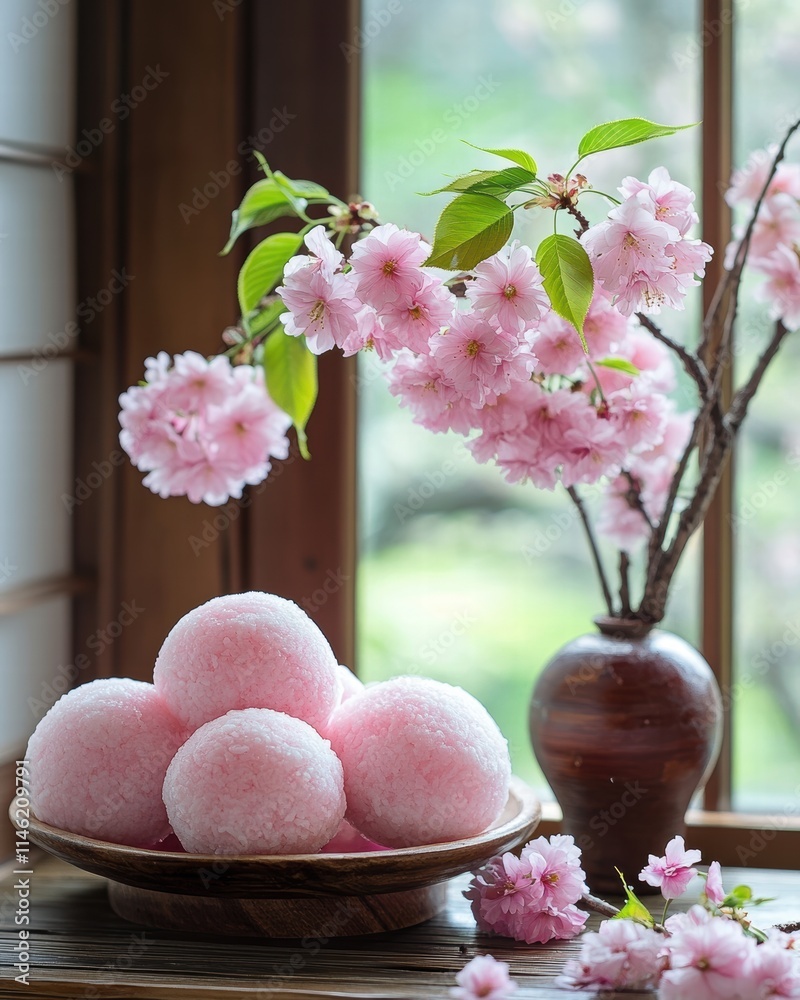 Preparing Sakura Mochi Pink Rice Cake Delight Japanese Home Food Art ...