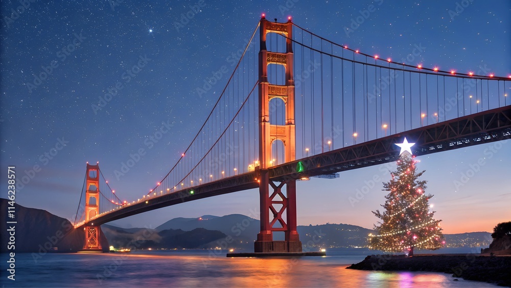 Golden Gate Bridge, a majestic suspension bridge spanning San Francisco ...