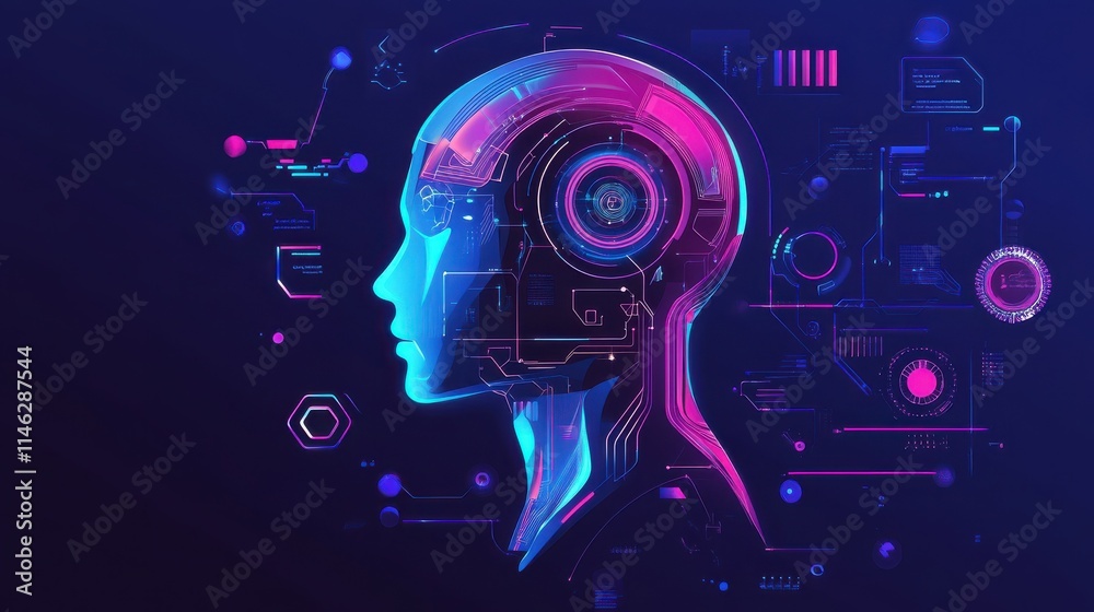 Machine learning abstract concept vector illustration set. Chatbot artificial intelligence ...