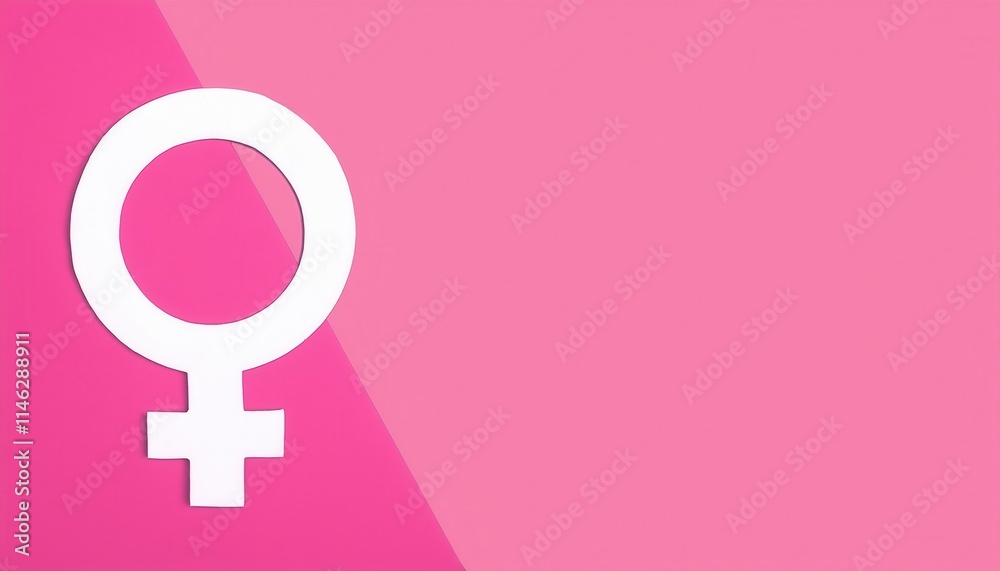 Bold Feminine Symbol on Vibrant Pink Background Representing Gender ...